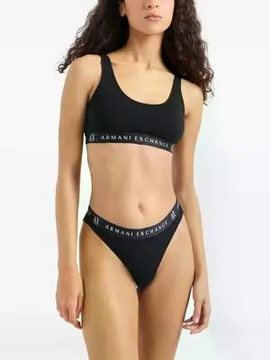Armani Exchange Logo-print Bras - Black