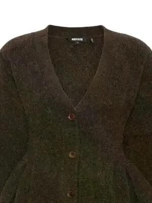 ROTATE BY BIRGER CHRISTENSEN Peplum Hem V-neck Cardigan