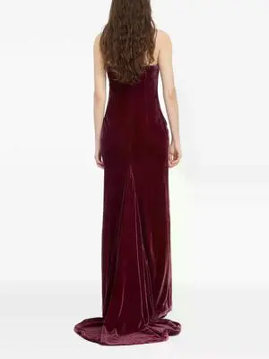 ROTATE BY BIRGER CHRISTENSEN Silk Velvet Strap Dress