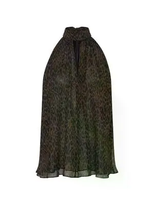 ROTATE BY BIRGER CHRISTENSEN Leopard-print Halterneck Top