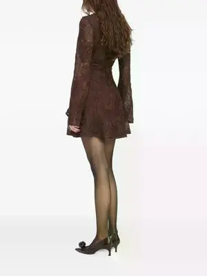 ROTATE BY BIRGER CHRISTENSEN Flower Mesh Ls Mini Dress
