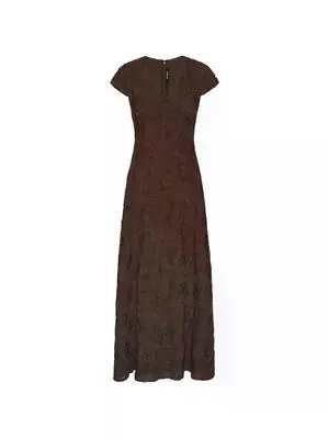 ROTATE BY BIRGER CHRISTENSEN Flower-mesh Sleeveless Maxi Dress Dark - Brown