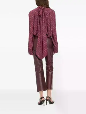 ROTATE BY BIRGER CHRISTENSEN Dot Satin Bow Shirt Dark