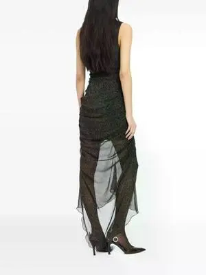 ROTATE BY BIRGER CHRISTENSEN Ruched Midi Dress - Brown