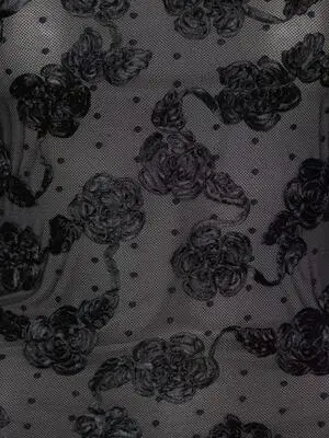 ROTATE BY BIRGER CHRISTENSEN Sheer Floral Appliqué High Neck Long Sleeve Top