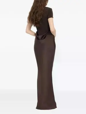 ROTATE BY BIRGER CHRISTENSEN Capsleeve Draped Maxi Dark