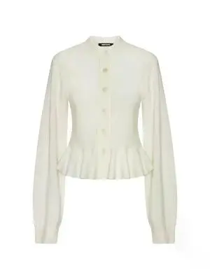 ROTATE BY BIRGER CHRISTENSEN Sculptured Knit Cardigan - White