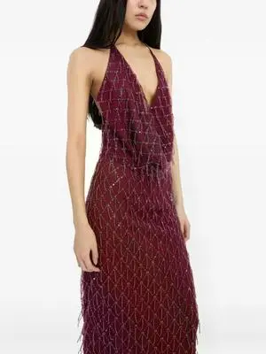 ROTATE BY BIRGER CHRISTENSEN Sequins Halterneck Dress