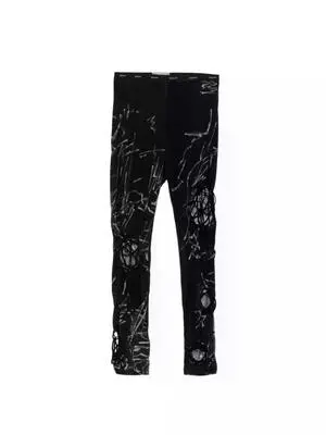 Yohji Yamamoto Abstract-print Leggings - Black
