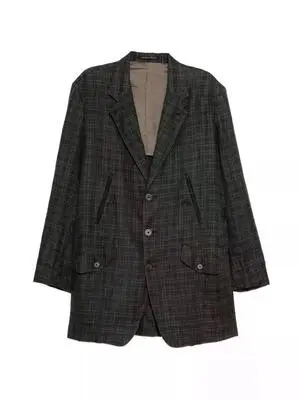 Yohji Yamamoto Linen Twill Plaided Pocket Jacket