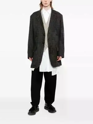 Yohji Yamamoto Linen Twill Plaided Pocket Jacket