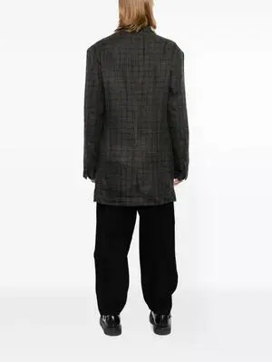 Yohji Yamamoto Linen Twill Plaided Pocket Jacket