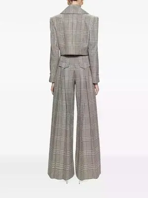 NISSA Checked Tailored Wide-leg Trousers