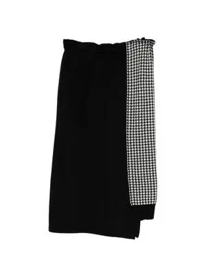 Y’s Houndstooth-panel Drawstring Skirt
