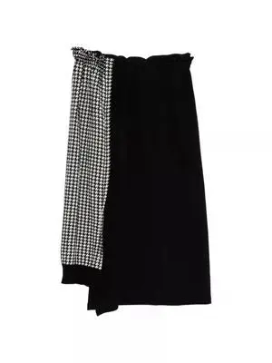 Y’s Houndstooth-panel Drawstring Skirt