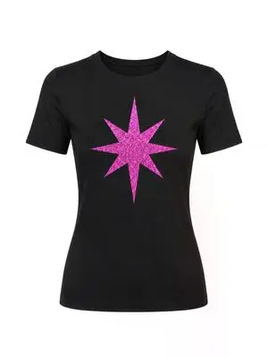 MADISON MAISON Glitter Star Motif T-shirt - Black