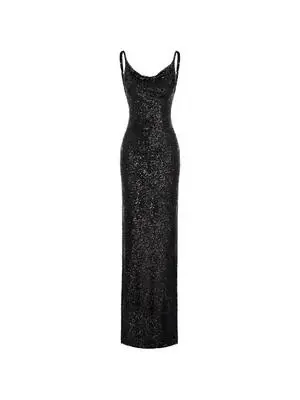 ROSERRY Margot Sequin-embellished Maxi Dress - Black