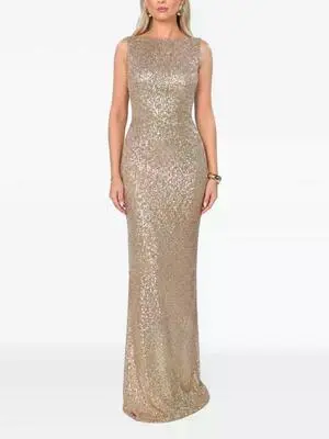 ROSERRY Kylie Sequin-embellished Sleeveless Maxi Dress - Gold