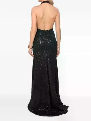 ROSERRY Sienna Sequin-embellished Halterneck Maxi Dress