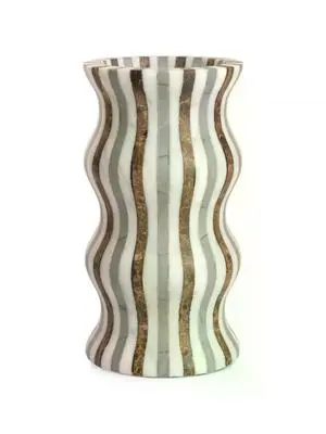 EDITIONS MILANO Versilia Tris Wavy Striped Vase - Neutrals