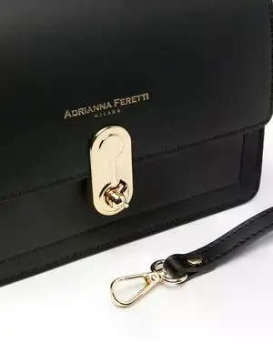 ADRIANNA FERETTI Logo Print Shoulder Bag - Black