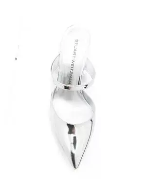 STUART WEITZMAN Pointed-toe Metallic Mules