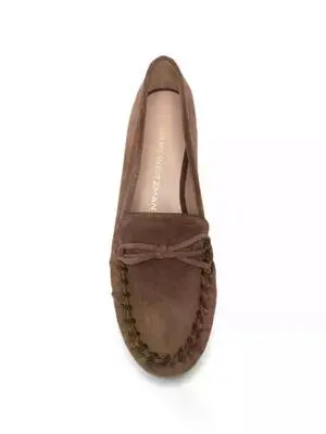 STUART WEITZMAN Bow-detail Suede Loafers