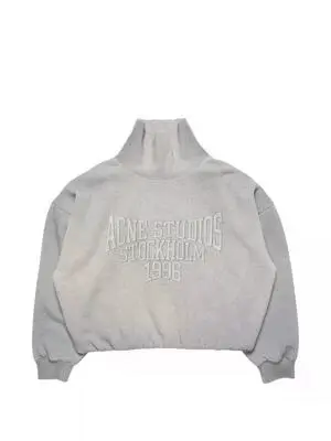 Acne Studios Fleece Sweatshirt With Logo - Grey