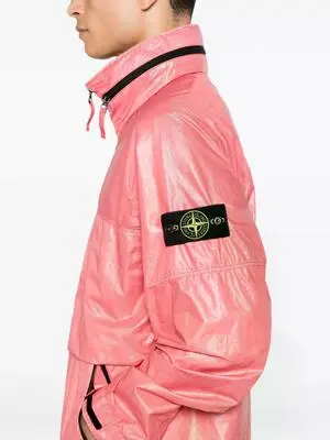 Stone Island Zip-fastening Jacket With Logo Patch