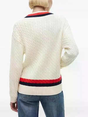 Tommy Hilfiger Cable-knit Striped-trim Sweater