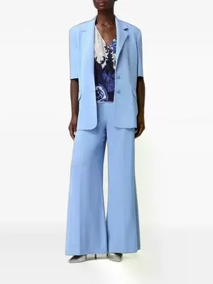 HANITA Crêpe Wide-leg Trousers - Blue