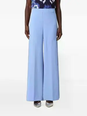 HANITA Crêpe Wide-leg Trousers - Blue