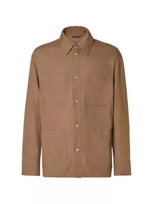 Fendi Logo Embroidered Jacket - Brown