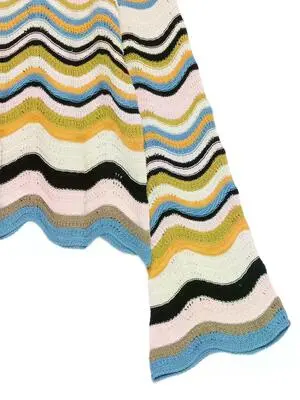 La DoubleJ Chevron-pattern Cropped Sweater