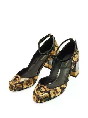 Dolce & Gabbana Dg Logo Floral-brocade Pumps