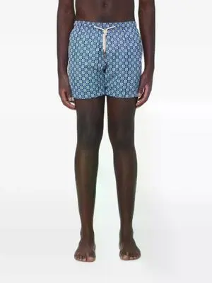 PENINSULA SWIMWEAR Gaiola Island Geometric-print Swim Shorts - Blue