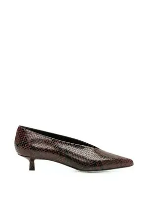 AeydĒ Clara Snake-print Pumps - Red