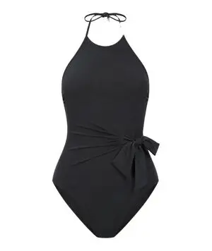 GOTTEX Luna Halterneck Swimsuit With Bow Detail - Black