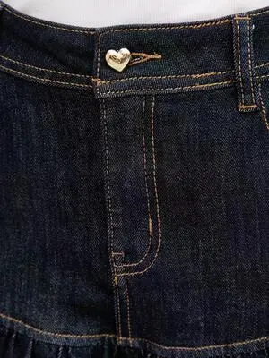 GAUDI Ruffled Denim Mini Skirt