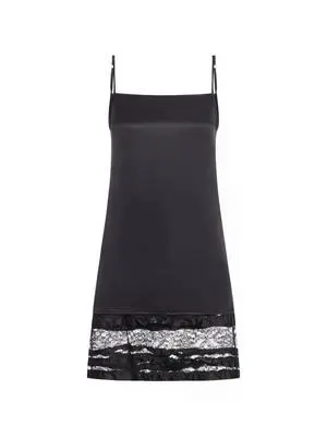 NICCOLO PASQUALETTI Lace-panelled Mini Slip Dress - Black