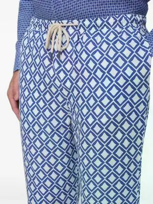 PENINSULA SWIMWEAR Geometric Print Linen Trousers