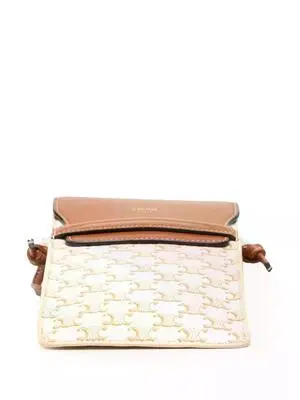 Celine 2022 Triomphe Coated Canvas Phone Pouch Flap Crossbody Bag