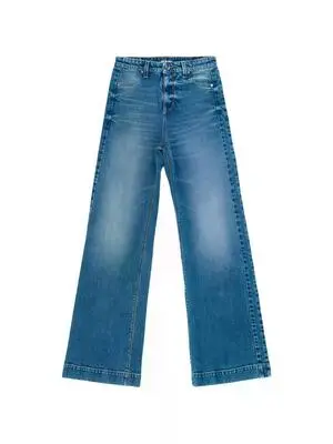HTC LOS ANGELES Stonewashed Flared Jeans - Blue