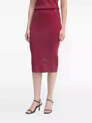 GAUDI Perforated-knit Midi Skirt - Red