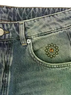 HTC LOS ANGELES Embellished Wide-leg Jeans - Blue