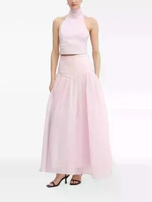 Bardot Halterneck Tie-fastening Top - Pink