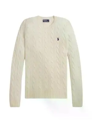 Polo Ralph Lauren Cable-knit Logo-embroidered Sweater - Neutrals