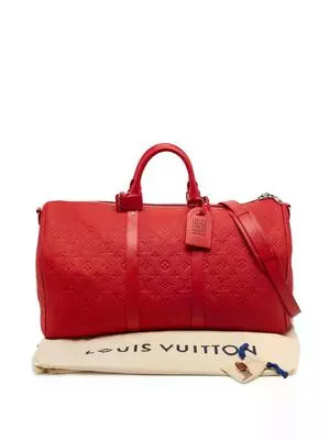 LOUIS VUITTON Keepall Bandoulière 50 Monogram Bag - Red