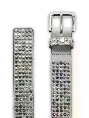 HTC LOS ANGELES Stud-embellished Leather Belt - Grey
