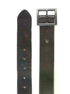 HTC LOS ANGELES Calico Leather Belt - Black